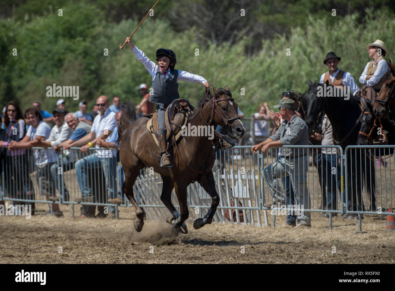 Europe, Italy, Latium, Tarquinia, Game Fair, Italian cowboy, butteri ...