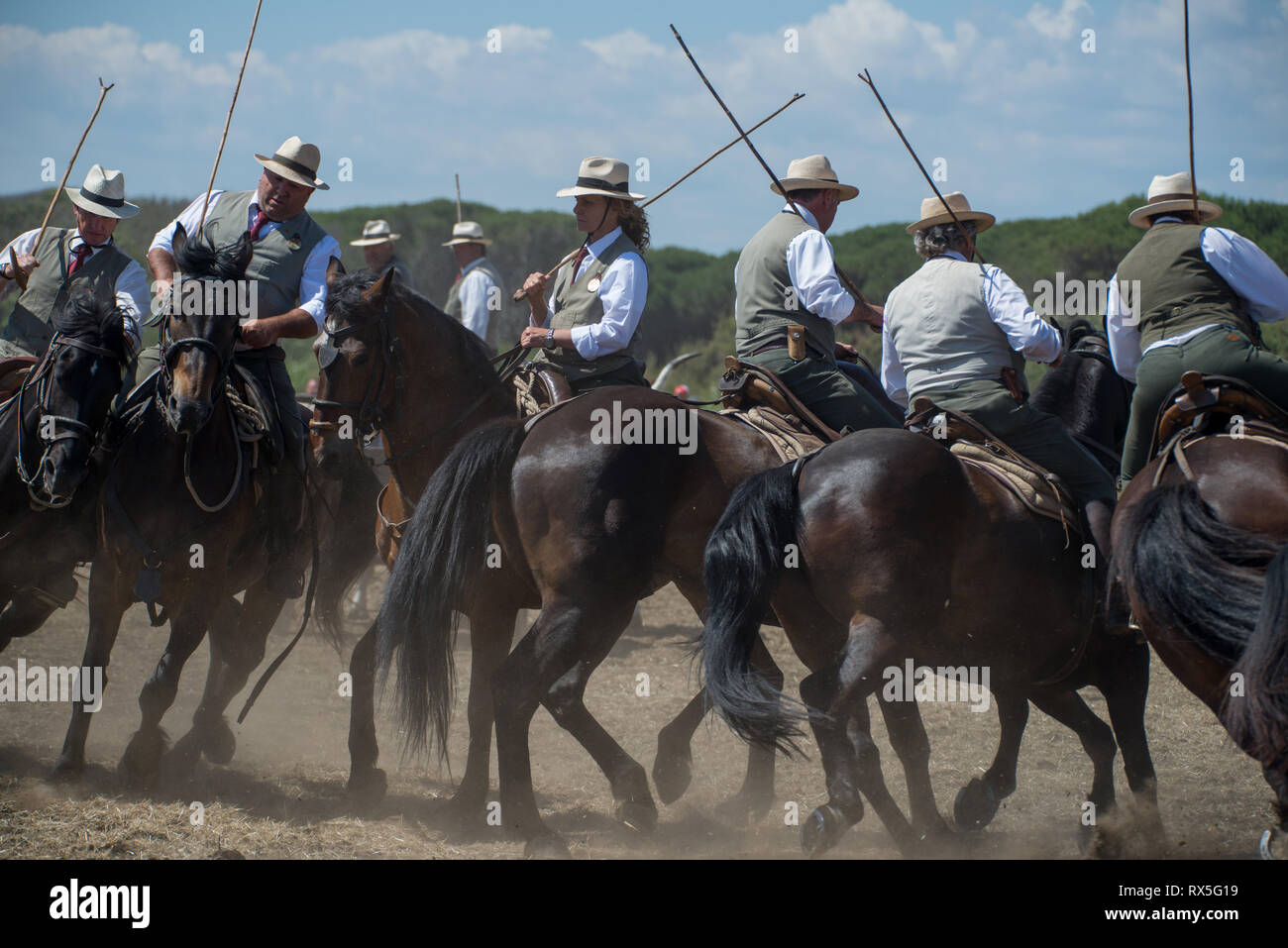 Europe, Italy, Latium, Tarquinia, Game Fair, Italian cowboy, butteri ...