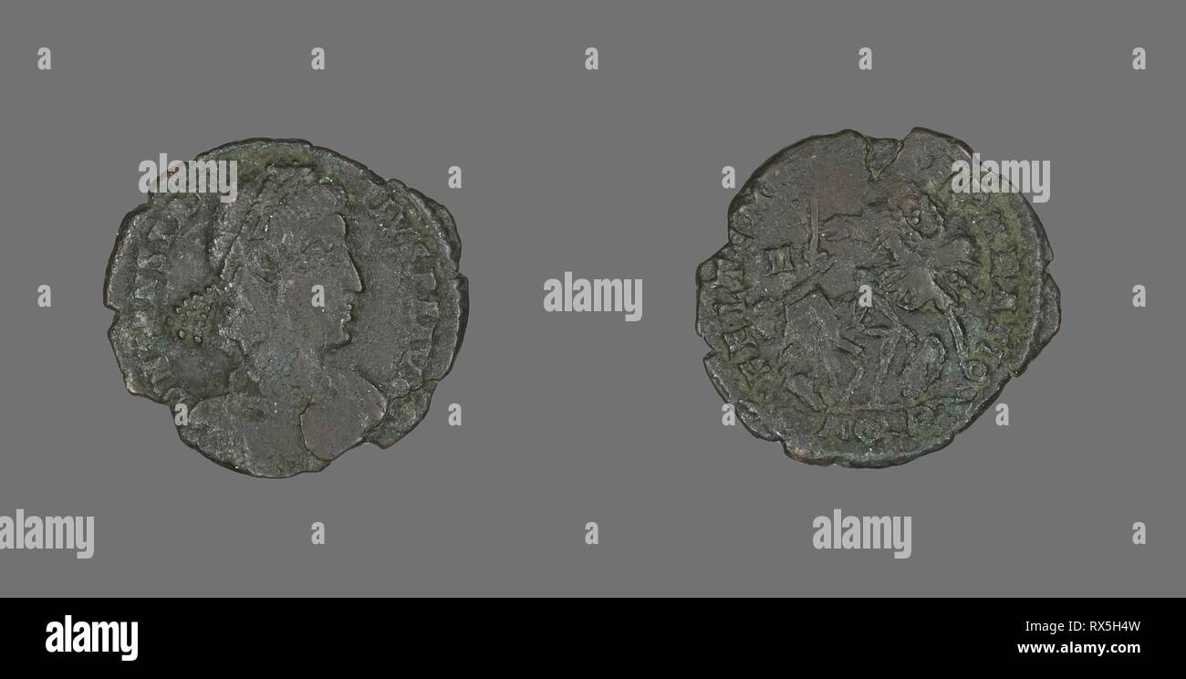 Coin Portraying Emperor Constantius II. Roman, minted in Aquileia. Date ...