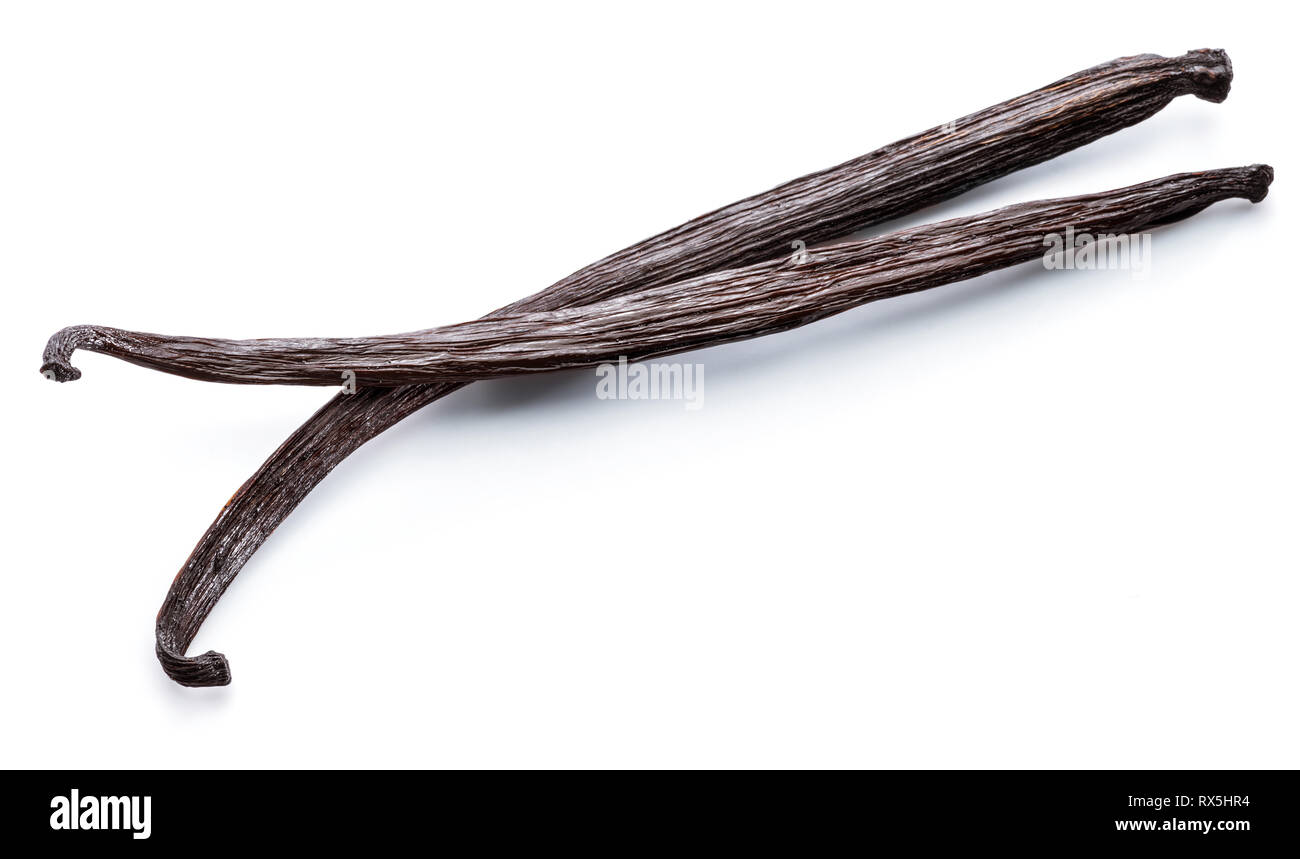 Dried vanilla stick isolated on white background Stock Photo - Alamy