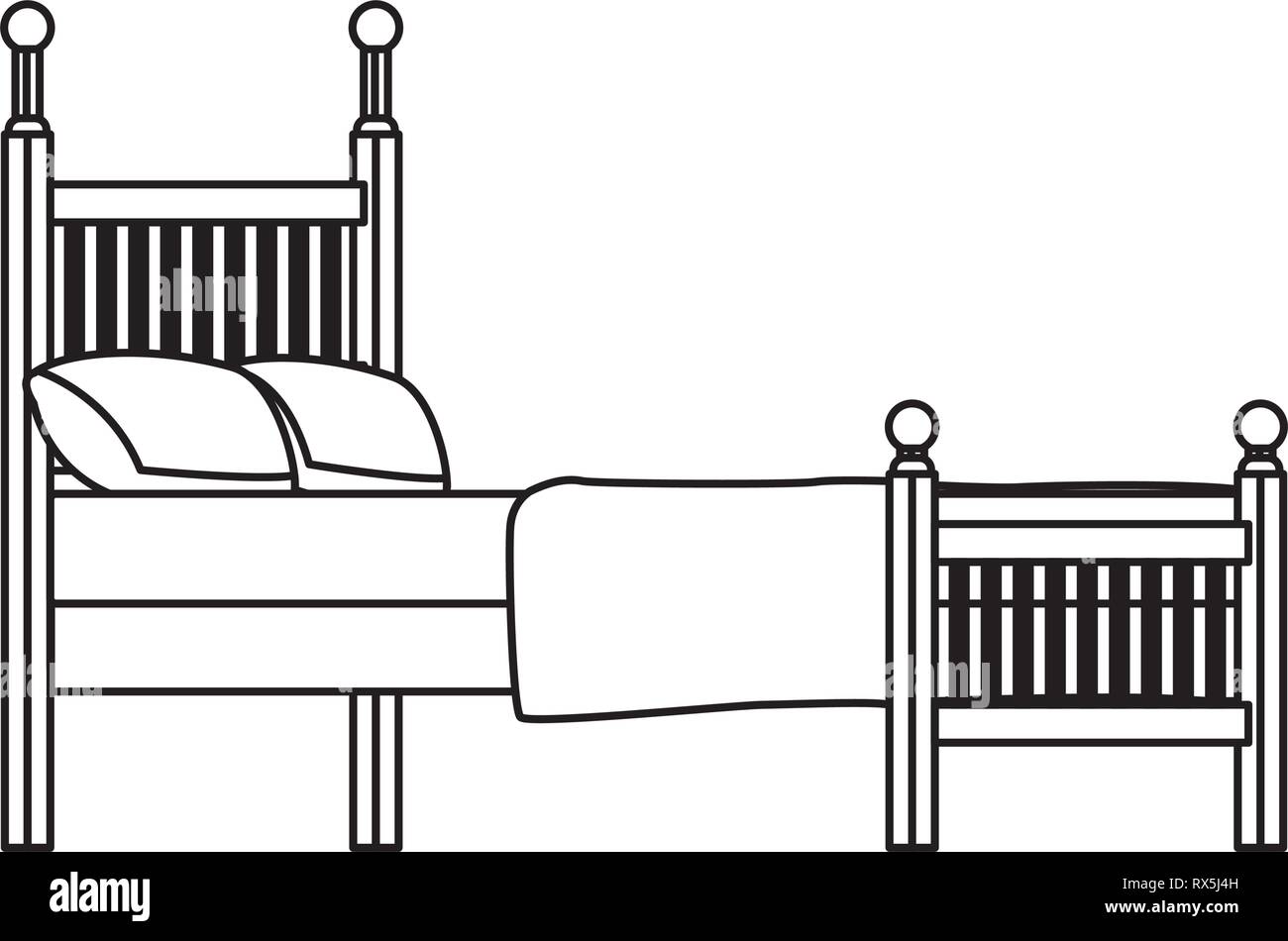 Bed white sheets Stock Vector Images - Alamy