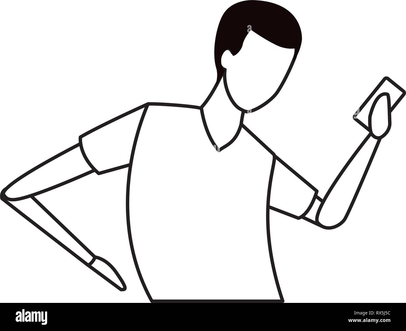 Black smartphone in female Stock Vector Images - Alamy