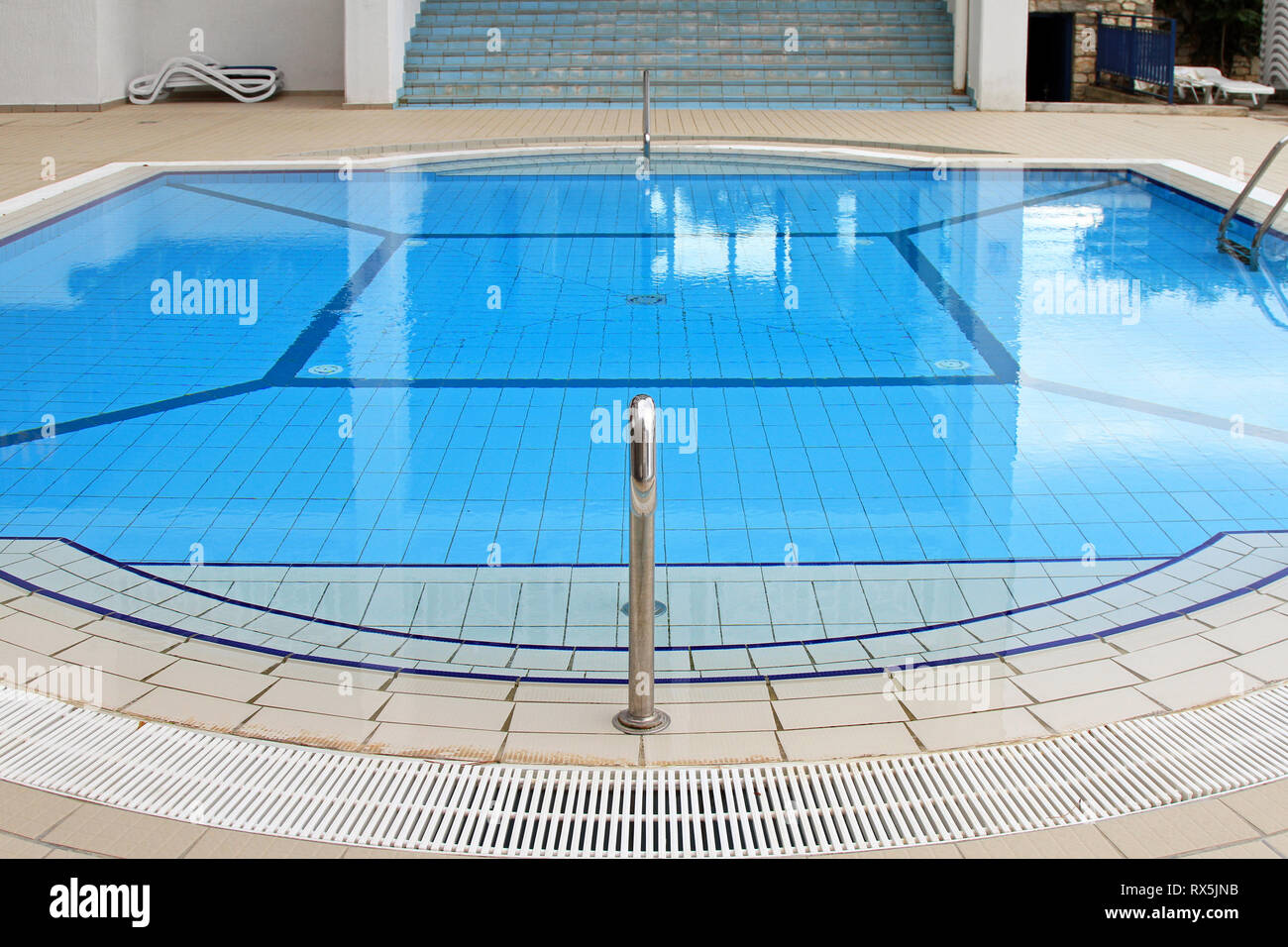 Calm blue water at outdoor swimming pool Stock Photo - Alamy