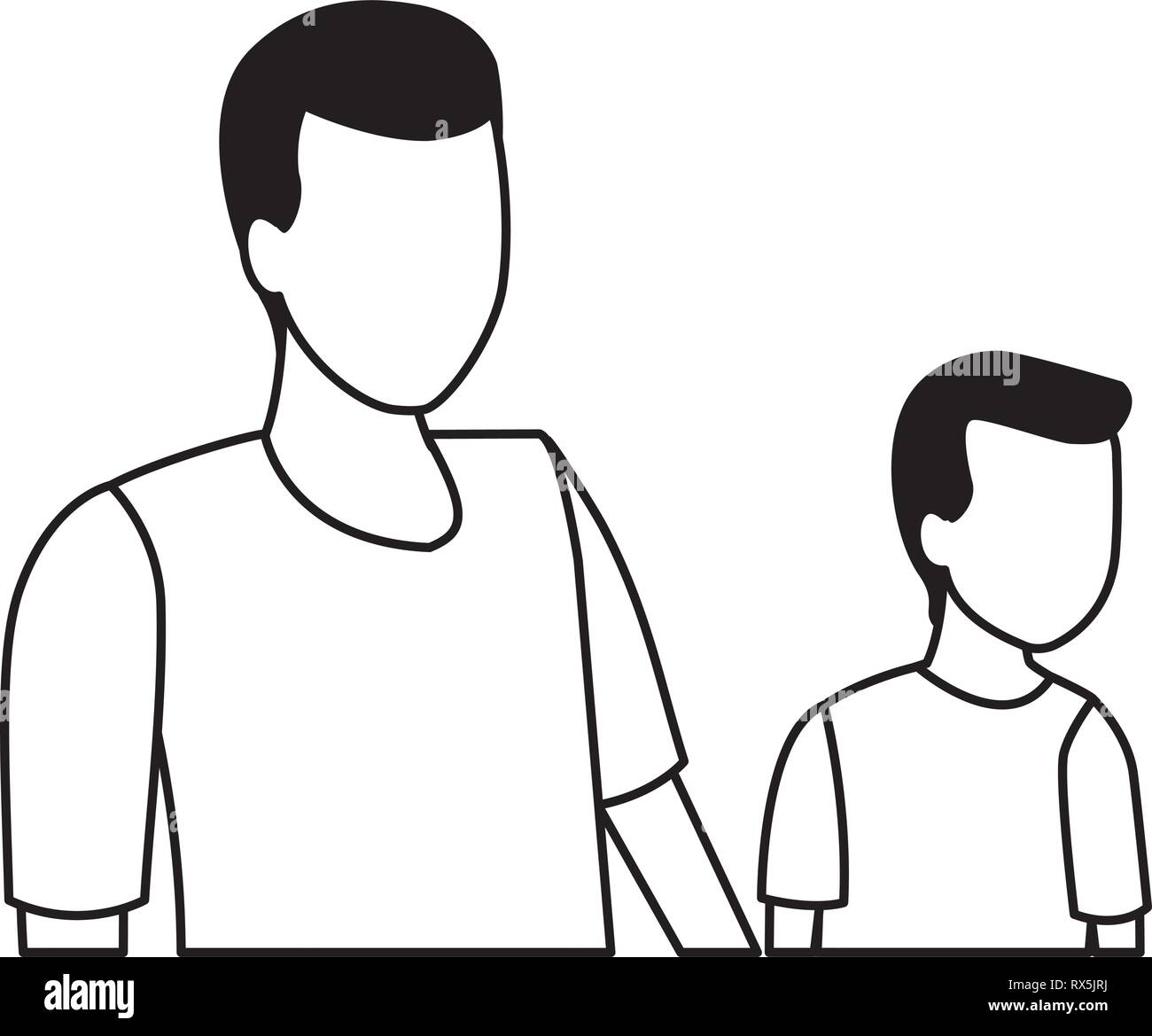 faceless father and son in black and white Stock Vector Image & Art - Alamy