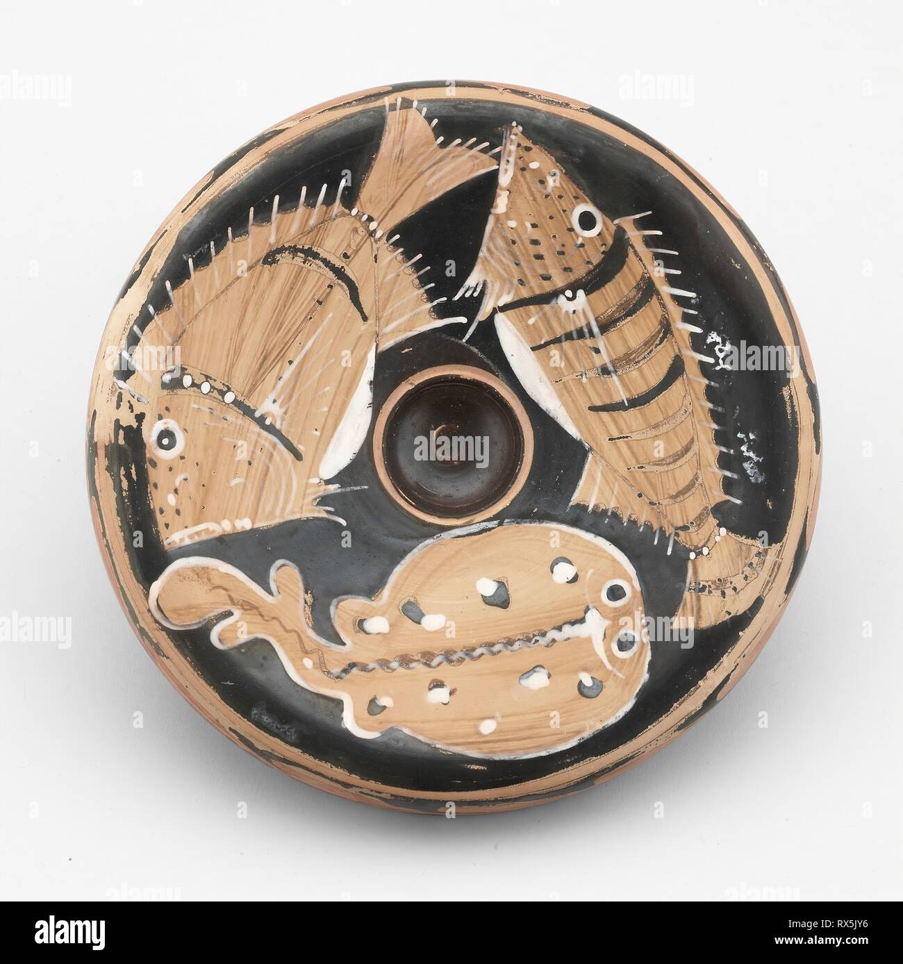 Fish Plate. Greek; Campania, Italy; Attributed to the Dotted Stripe ...