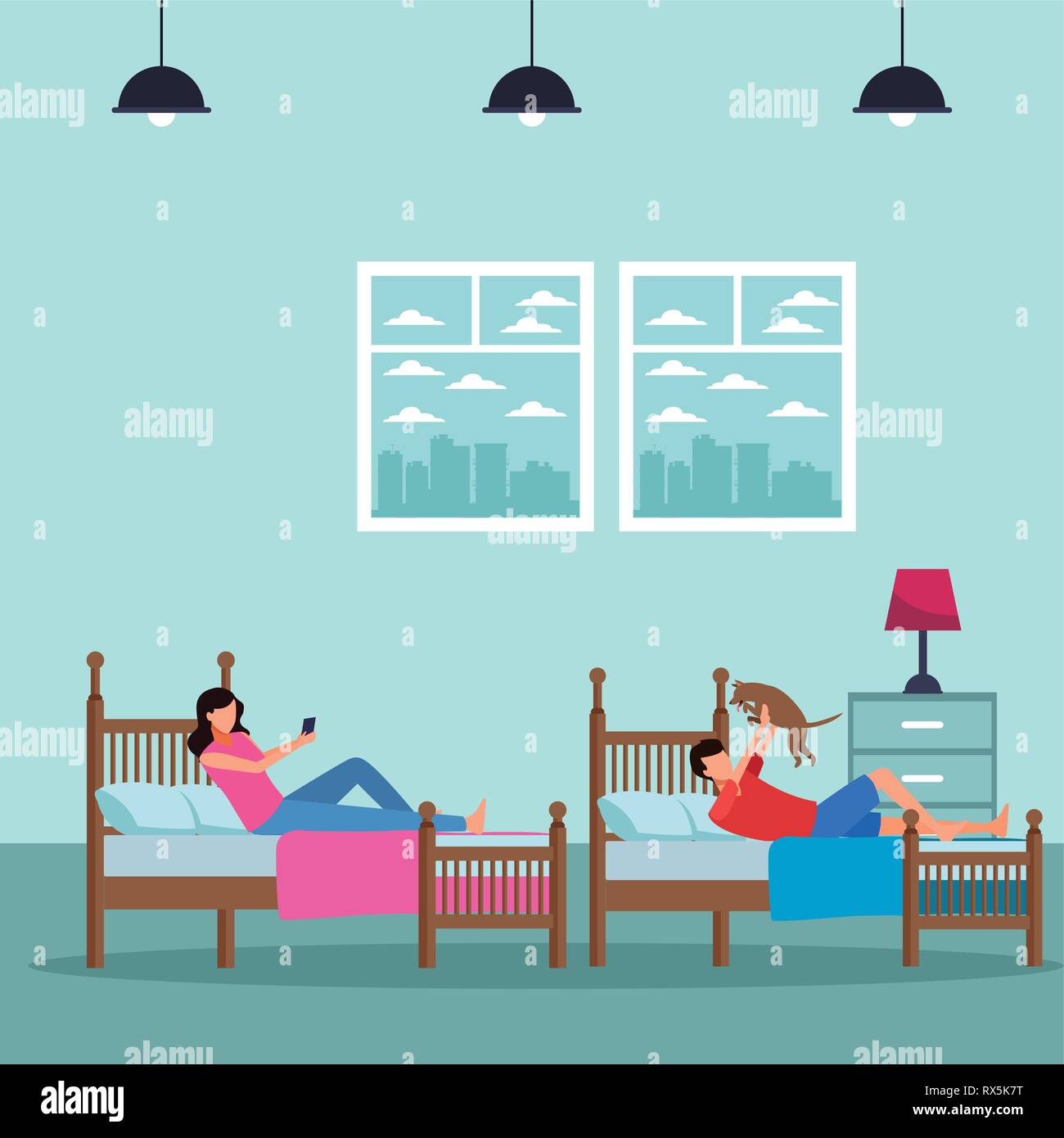Pet bed bedroom Stock Vector Images - Alamy