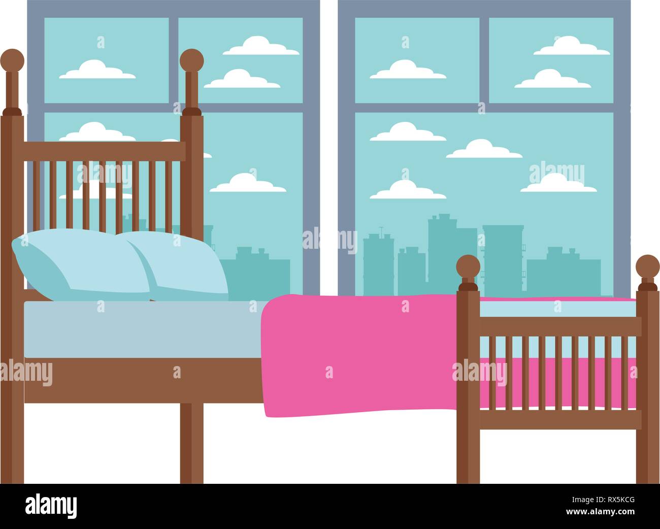Queen mattress Stock Vector Images - Alamy