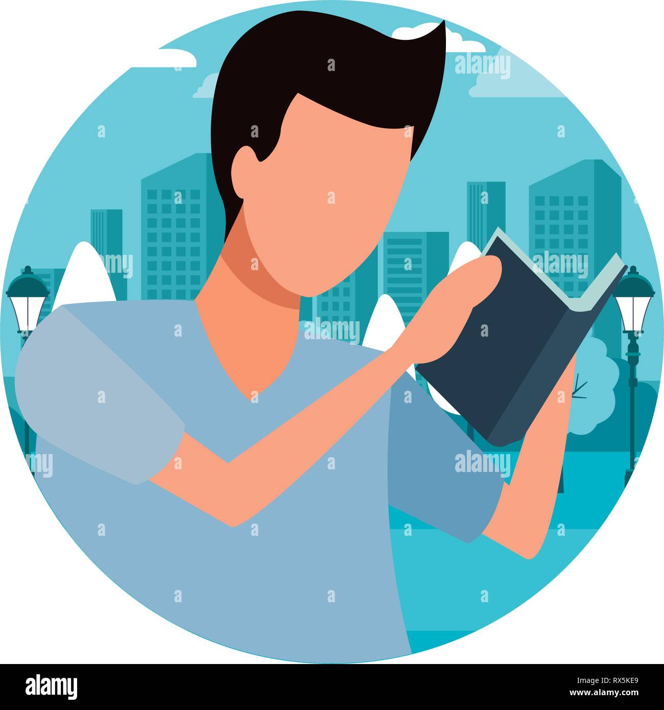 Hipster man reading Stock Vector Images - Alamy