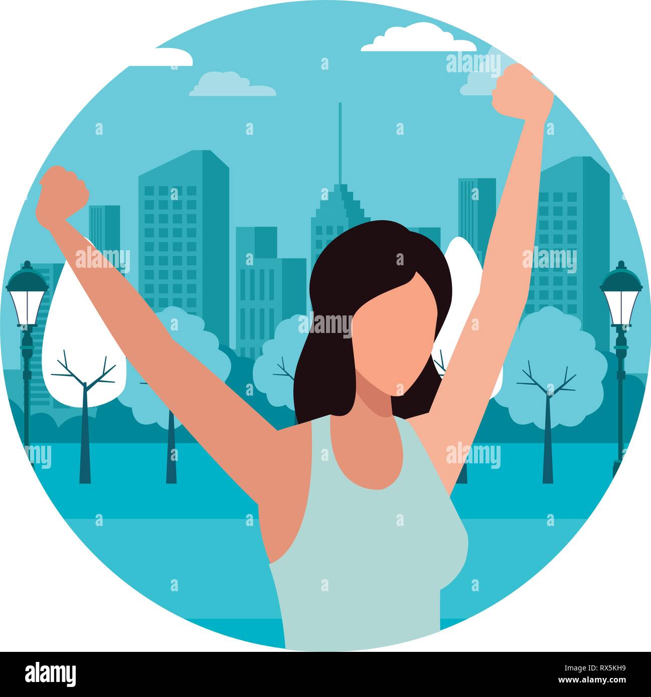 faceless girl stretching Stock Vector Image & Art - Alamy