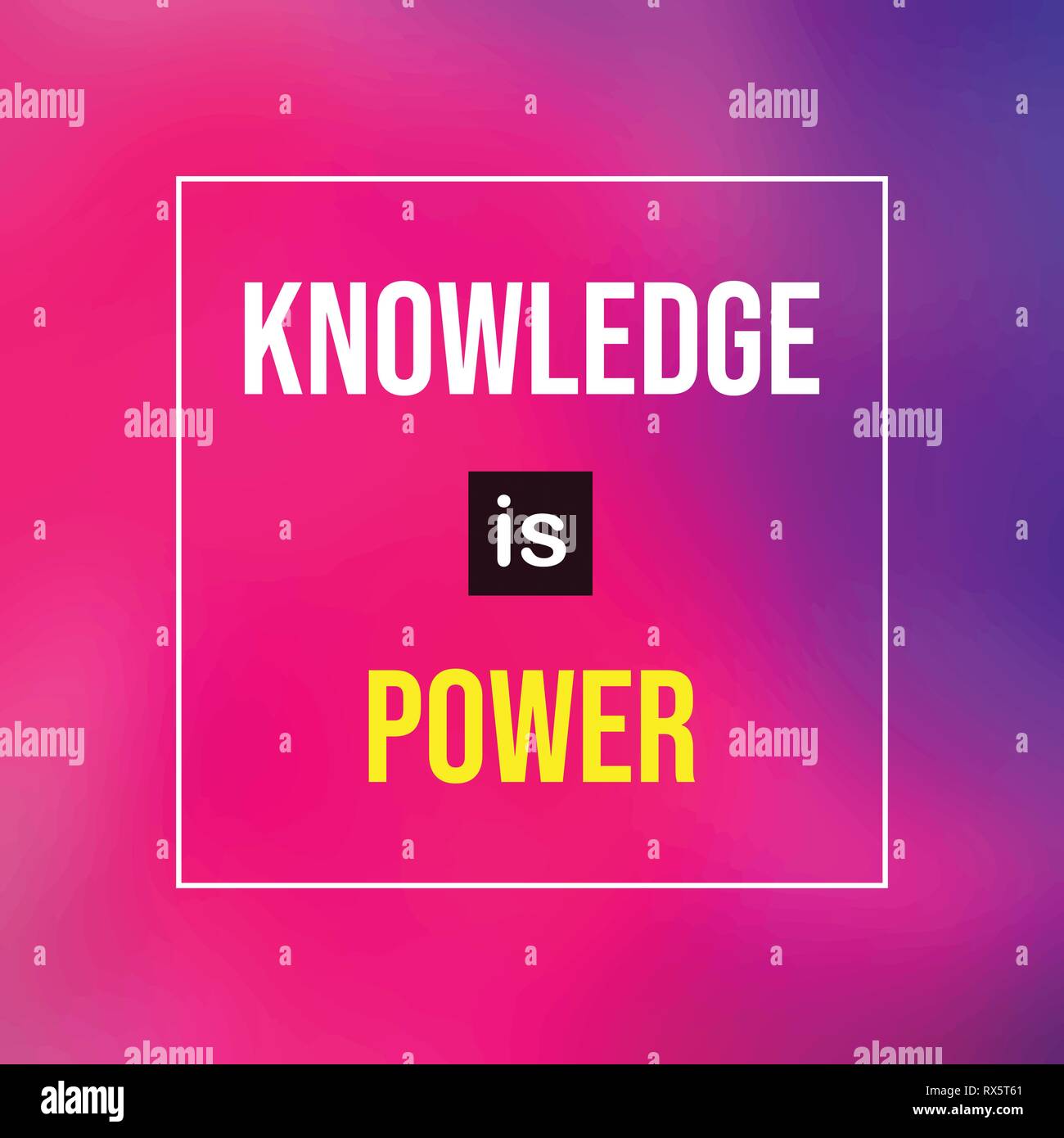 Knowledge is power. Life quote with modern background vector ...
