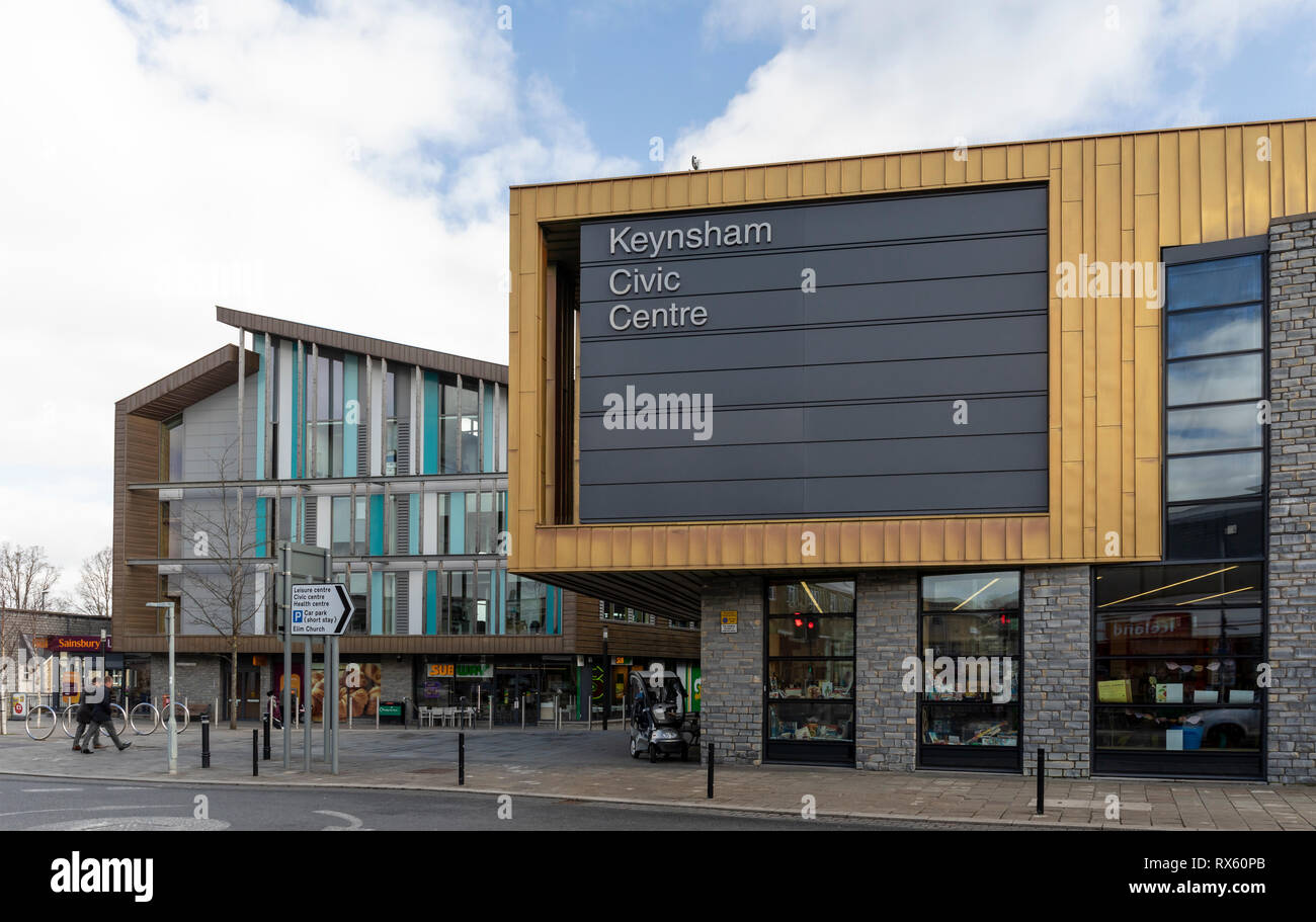 Keynsham Civic Centre, Keynsham town centre, Somerset, England, UK ...