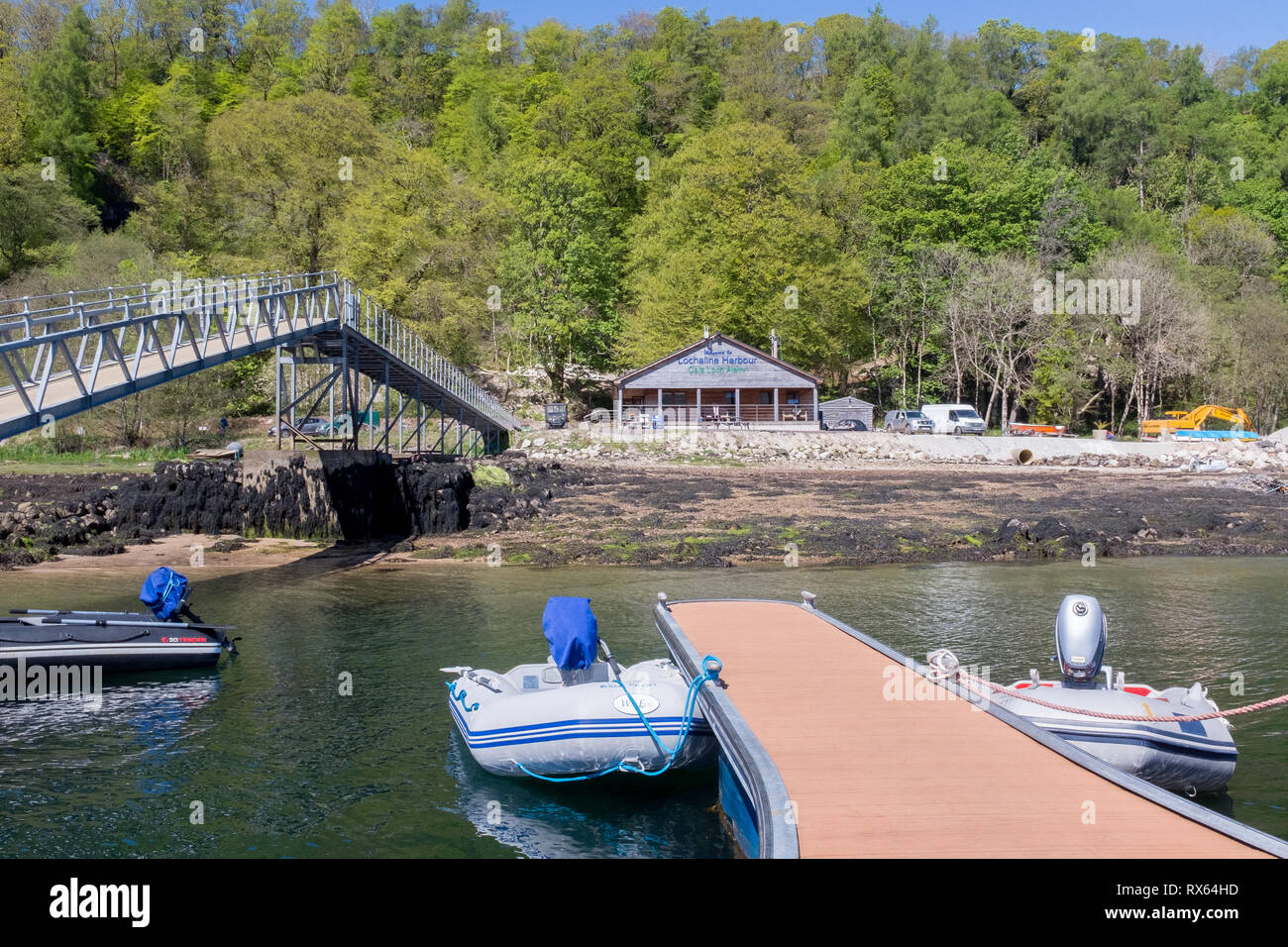 New floating pontoon pier at Lochaline harbour scottish west coast of ...