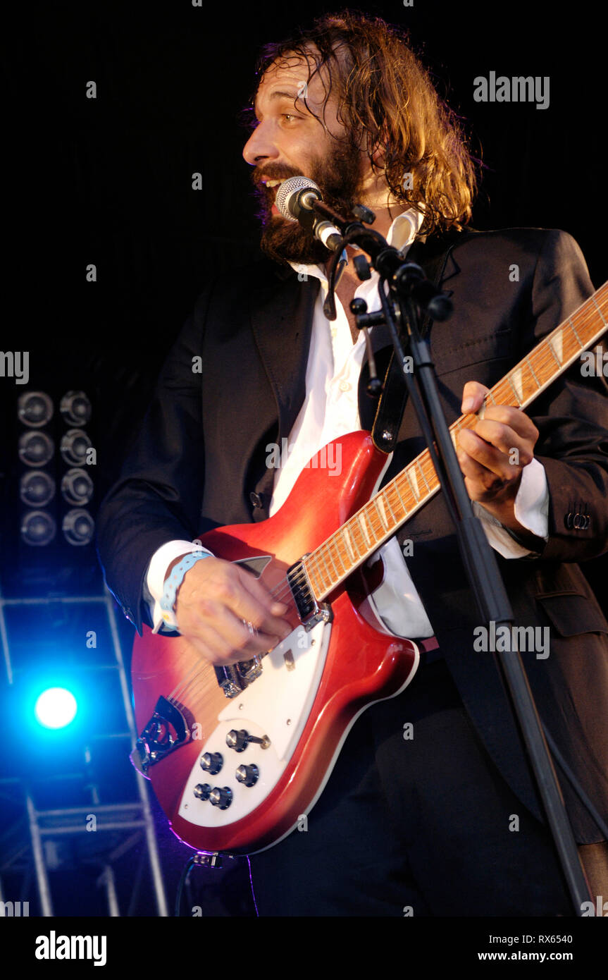 Parisian artiste Sebastien Tellier and Simon Dalmais perform on th ...