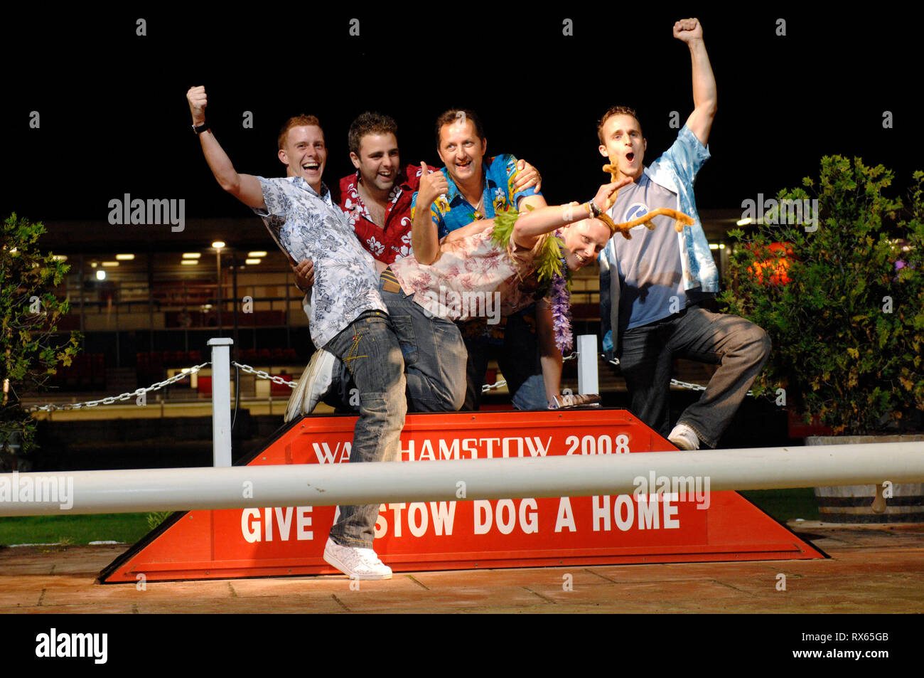 Stag party @ Walthamstow Greyhound track 12 07 2008 Stock Photo - Alamy