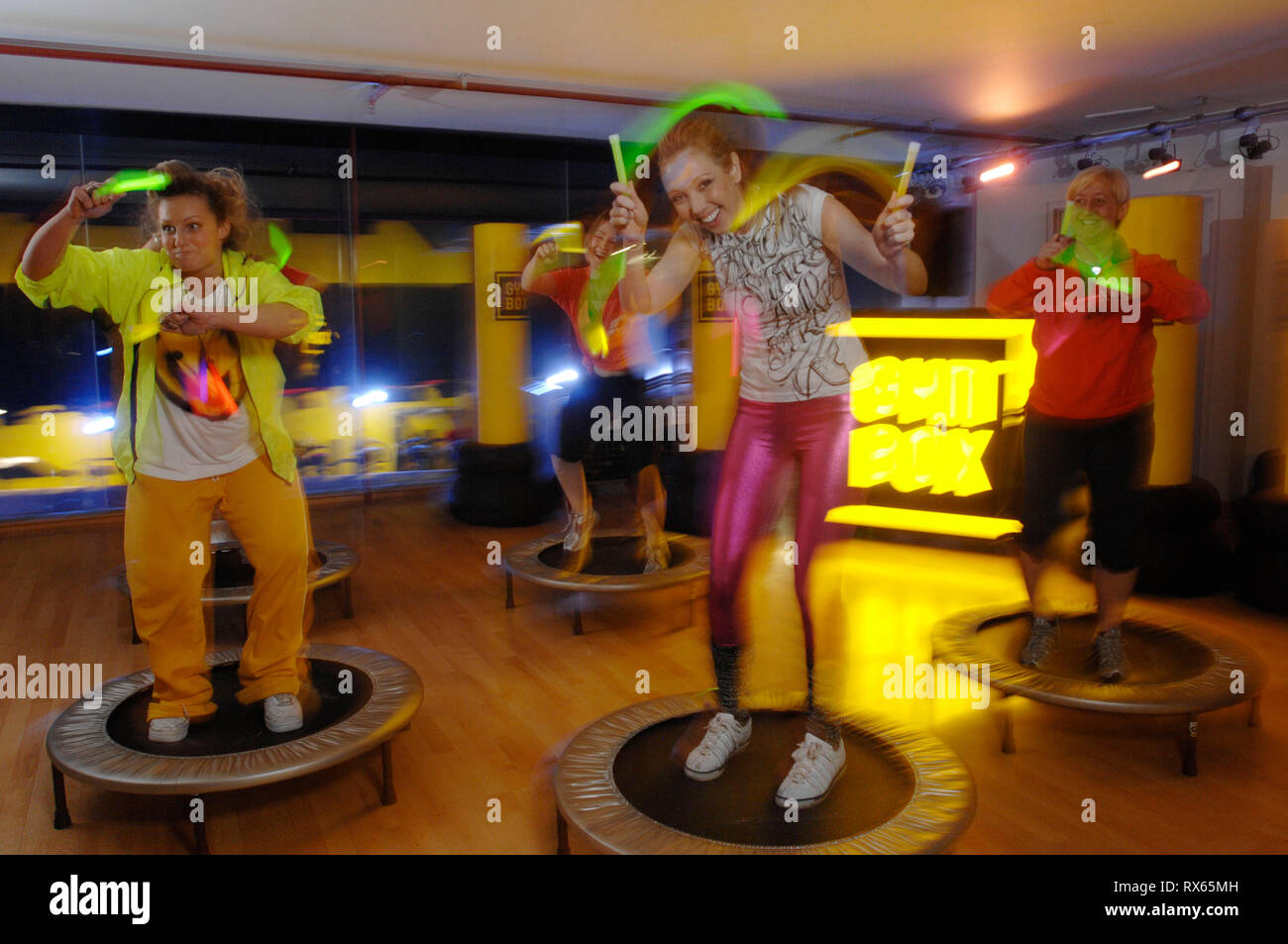 Alice Von Simson does the so called 'Ravers Workout' with lightsticks ...