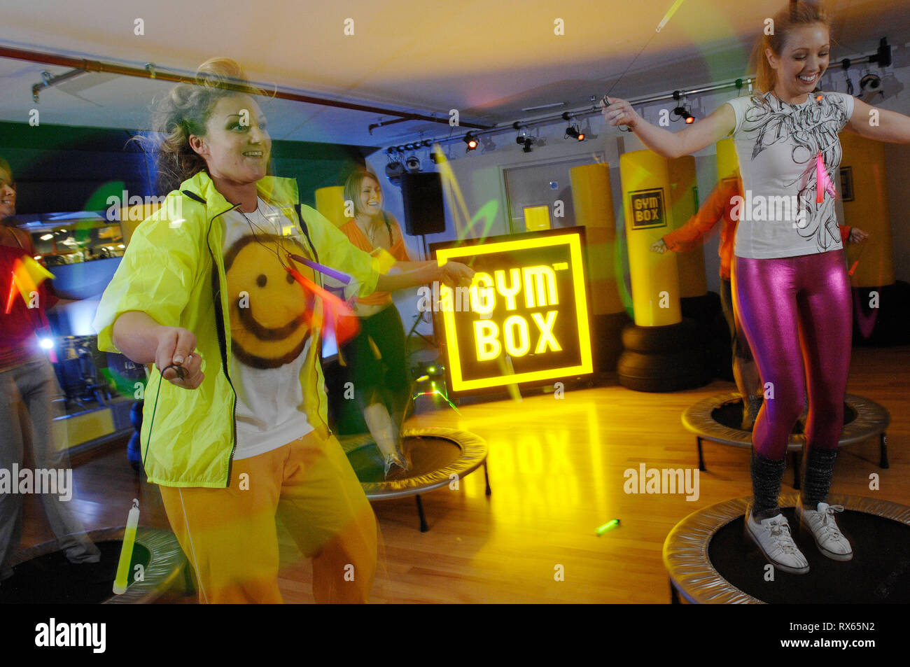 Alice Von Simson does the so called 'Ravers Workout' with lightsticks ...