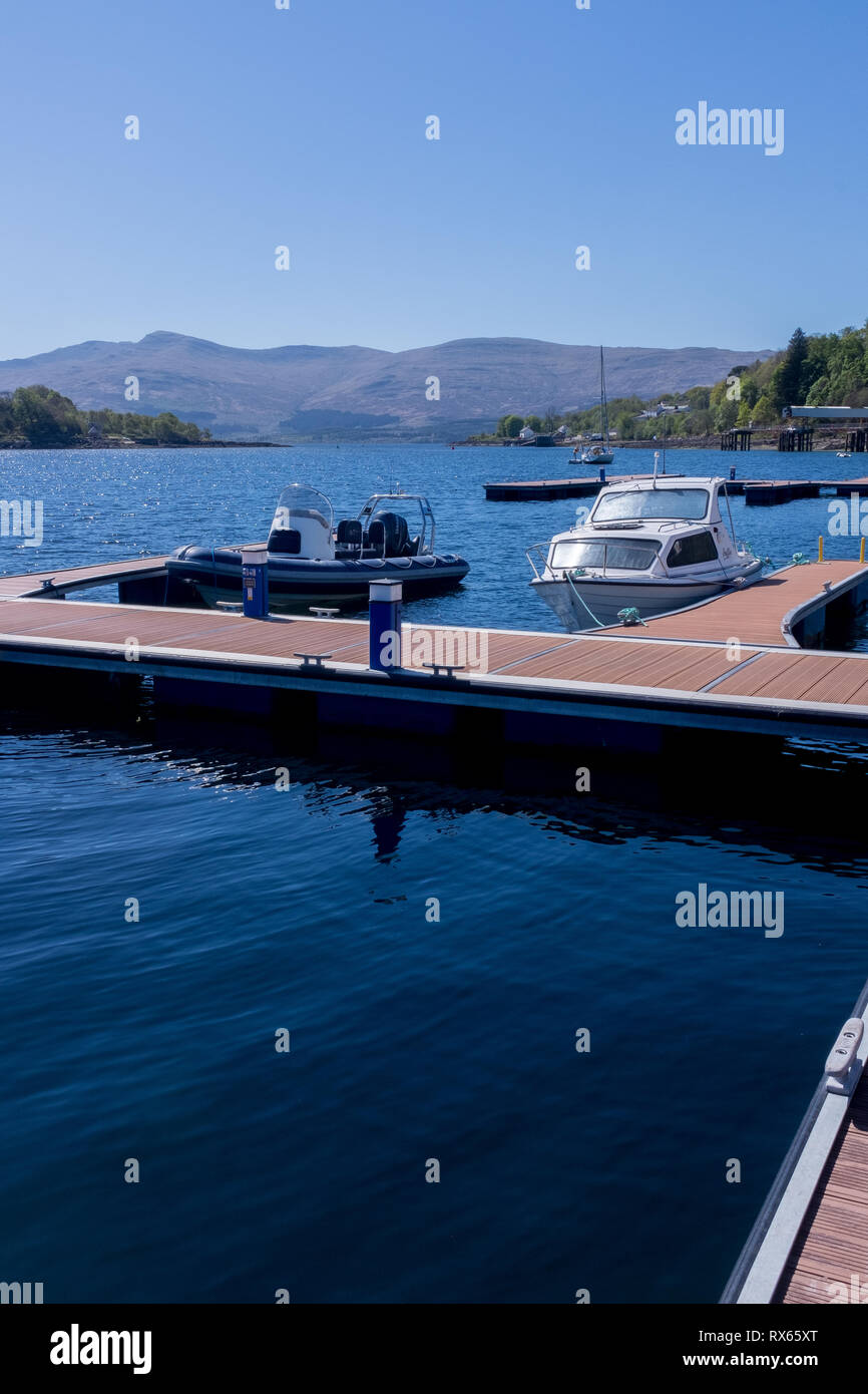 New floating pontoon pier at Lochaline harbour scottish west coast of ...