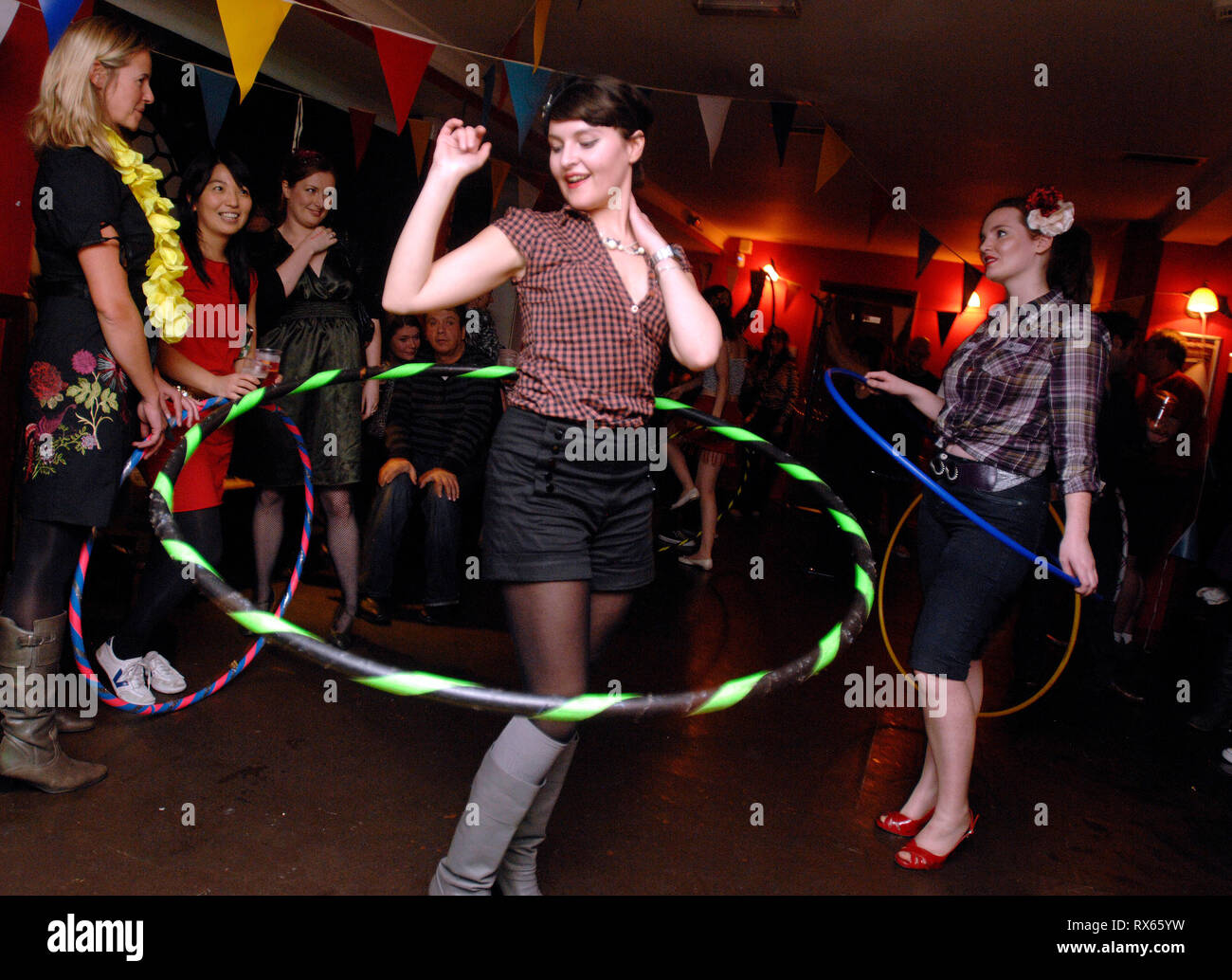 Bo Wilson and the hula party stoke newington rd 11 12 2008 Stock Photo ...