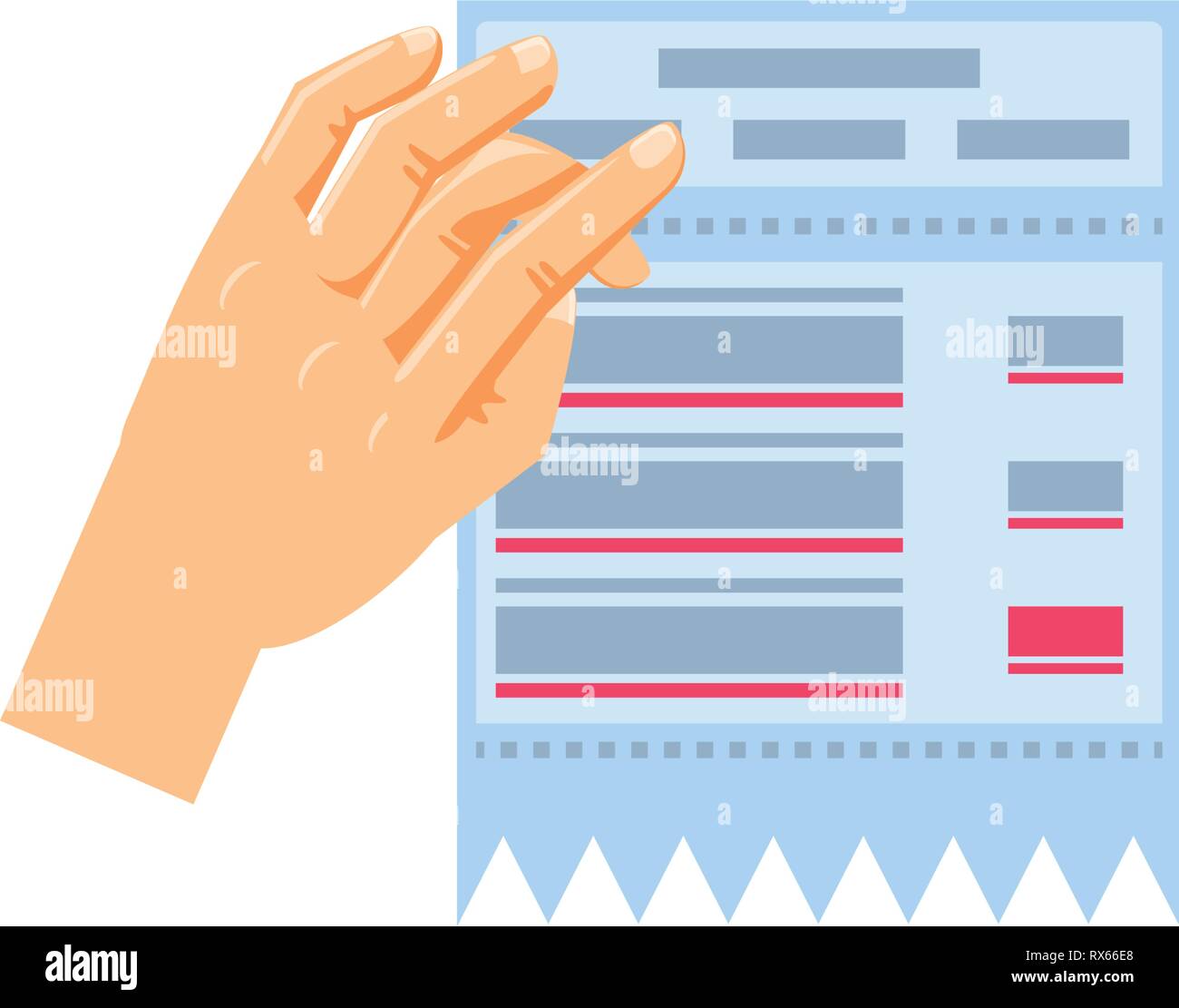 hand with paper voucher isolated icon vector illustration design Stock ...