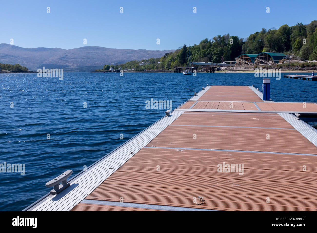 New floating pontoon pier at Lochaline harbour scottish west coast of ...