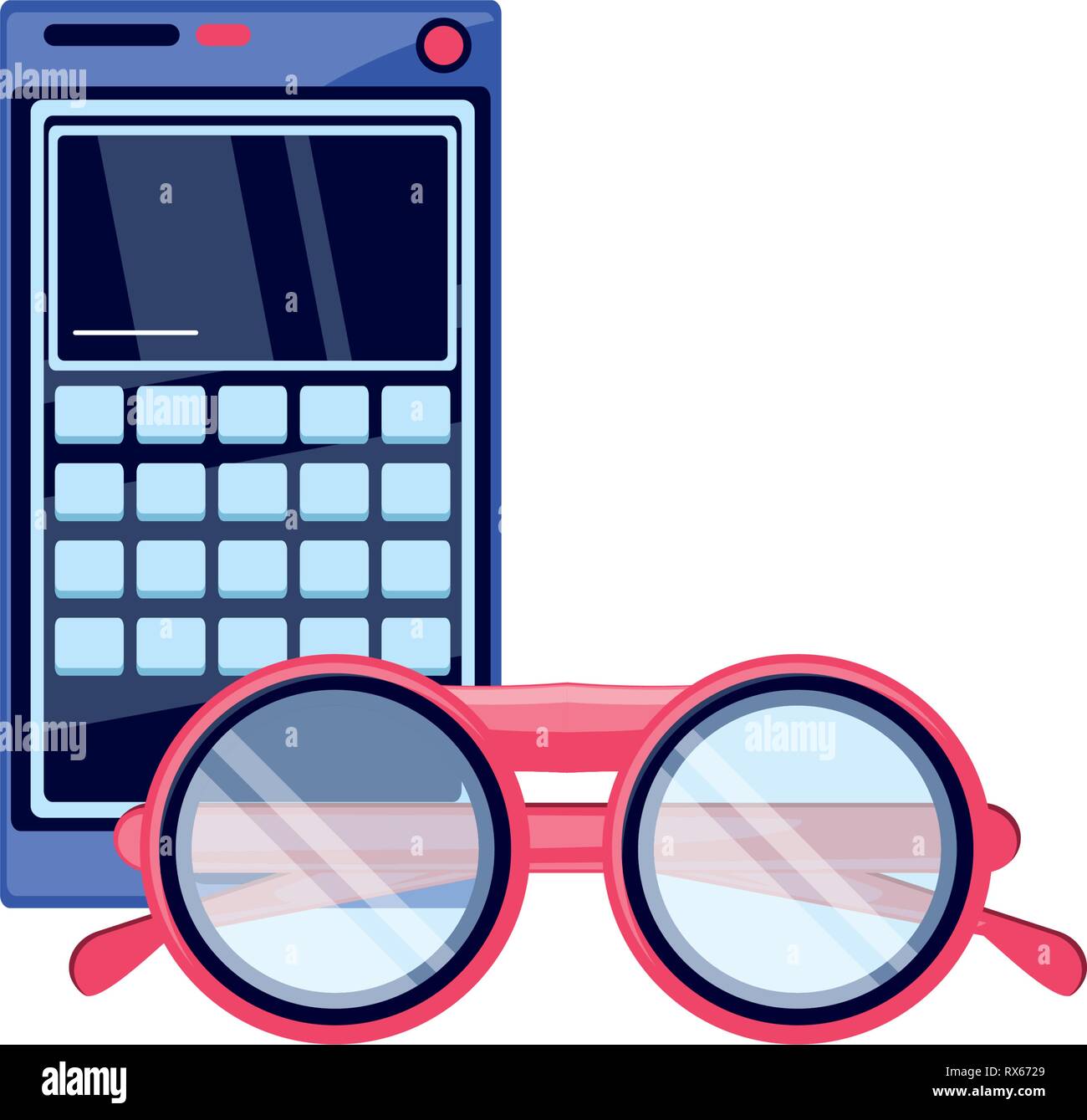 optical eyeglasses with calculator isolated icon vector illustration ...