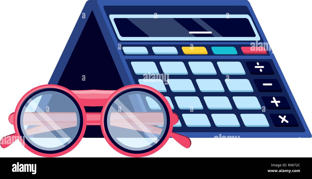 optical eyeglasses with calculator isolated icon vector illustration ...
