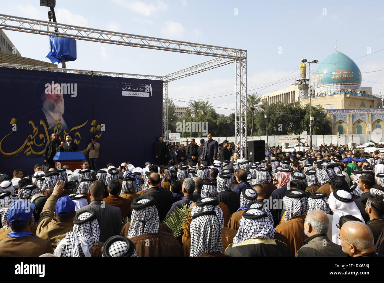 Baghdad, Iraq. 08th Mar, 2019. Ammar al-Hakim, Shiite Muslim leader and head of Hikma party ...