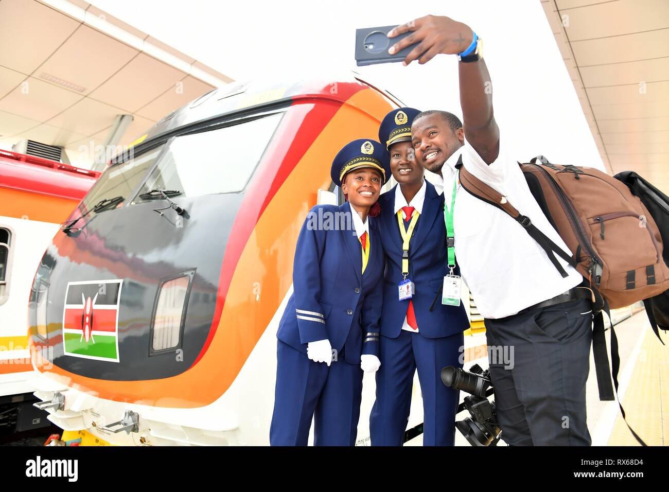 Beijing, Kenya. 31st May, 2017. A Kenyan journalist takes a selfie with ...