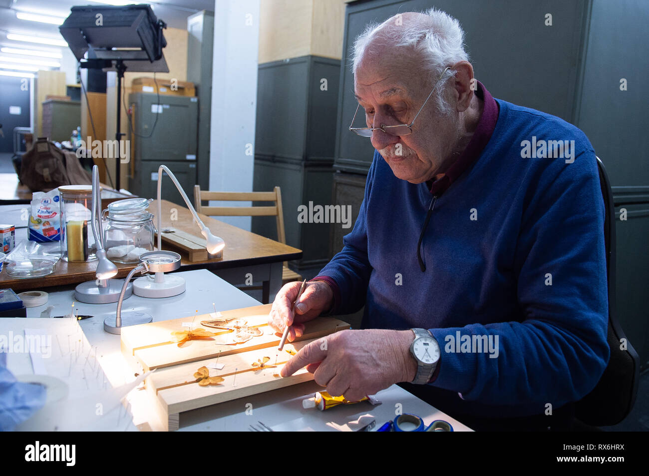 Wiesbaden, Germany. 15th Feb, 2019. Peter Mischler, an honorary museum ...