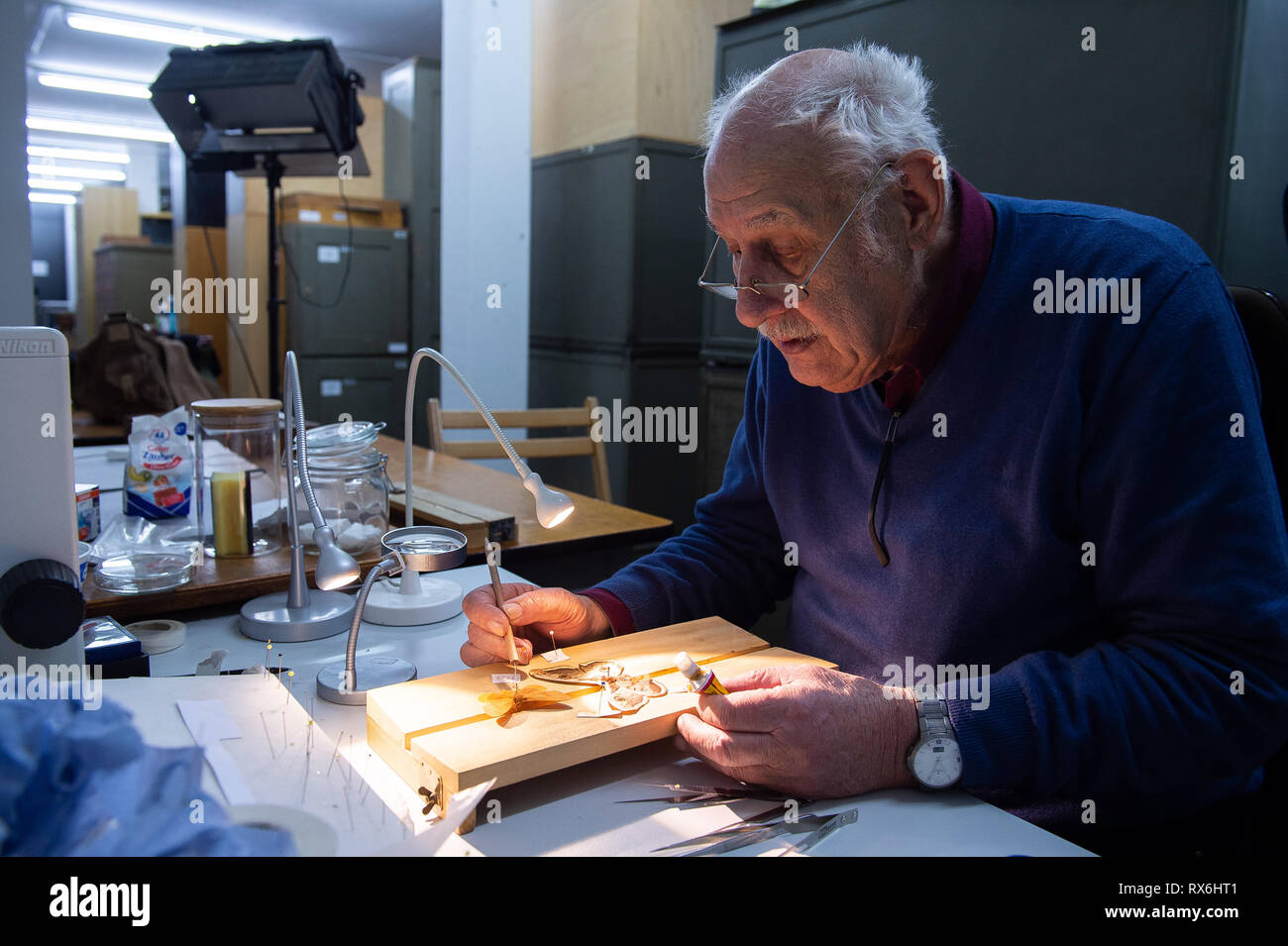 Wiesbaden, Germany. 15th Feb, 2019. Peter Mischler, an honorary museum ...