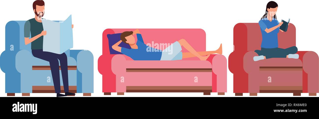 faceless people relax living room Stock Vector Image & Art - Alamy