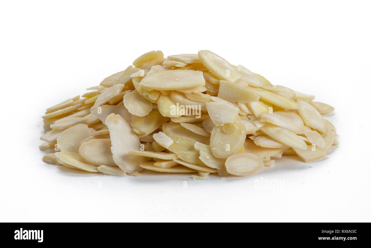 Pile Of Almond Slices Stock Photo - Alamy