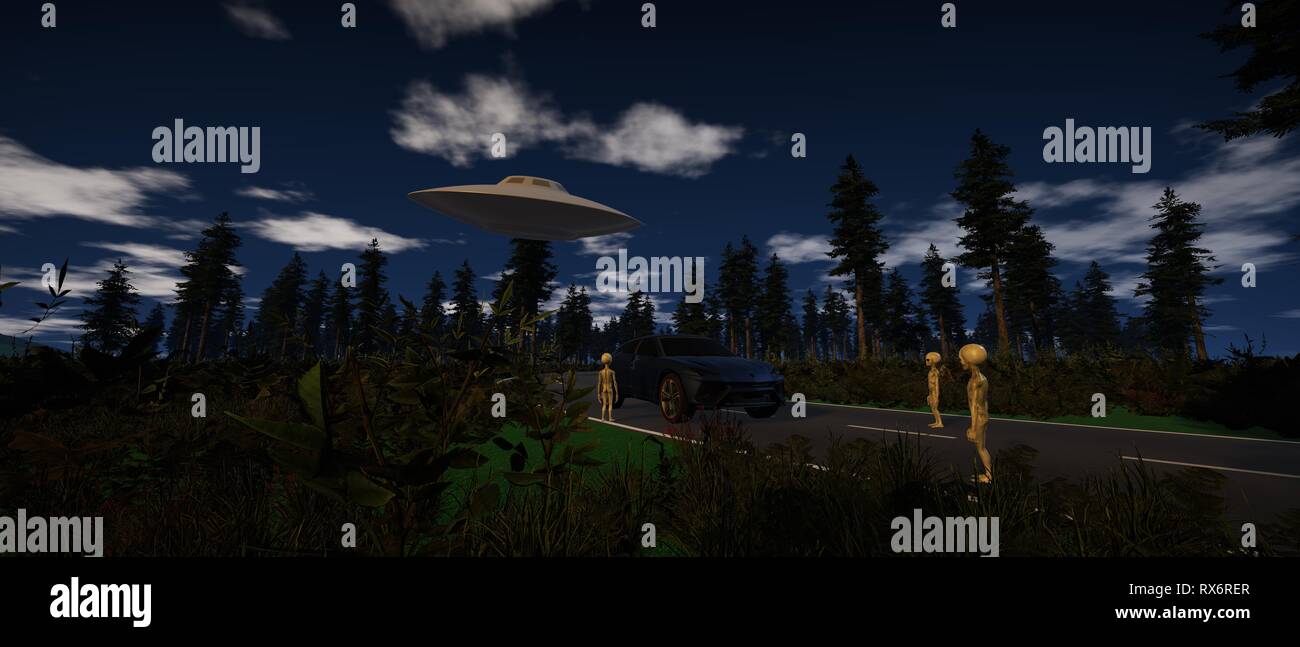 Car kidnapping aliens hi-res stock photography and images - Alamy