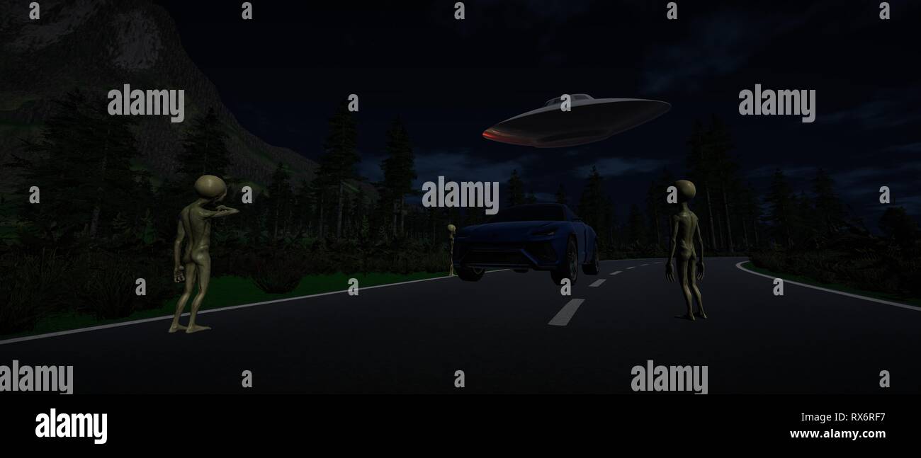 Car kidnapping aliens hi-res stock photography and images - Alamy