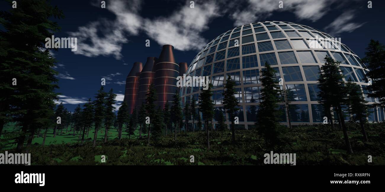 Exoplanet surface with trees hi-res stock photography and images - Alamy