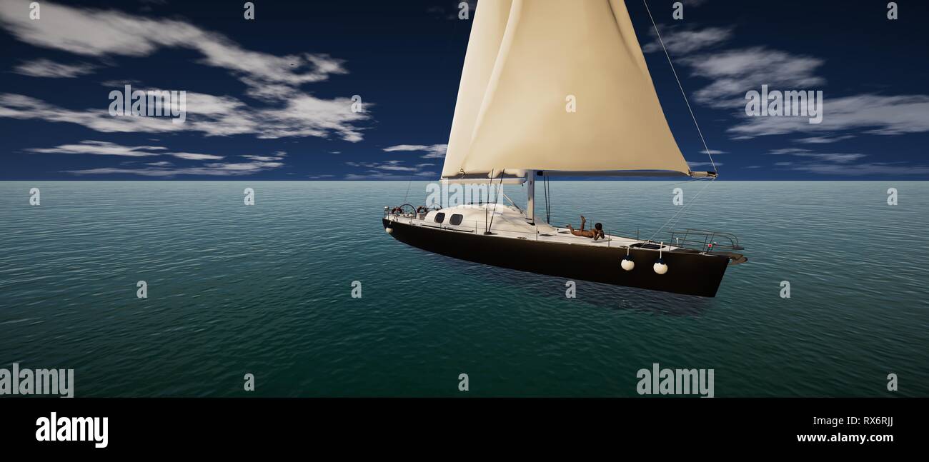 Extremely detailed and realistic high resolution 3d image of a sailing ...