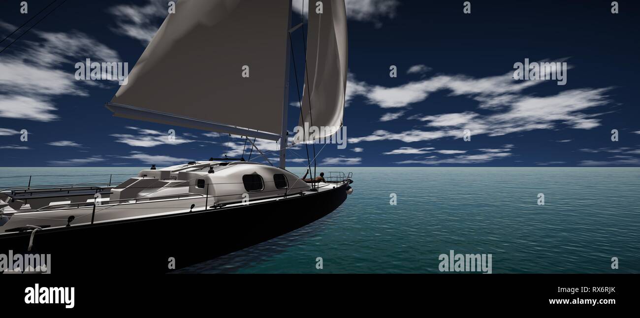 Extremely detailed and realistic high resolution 3d image of a sailing ...