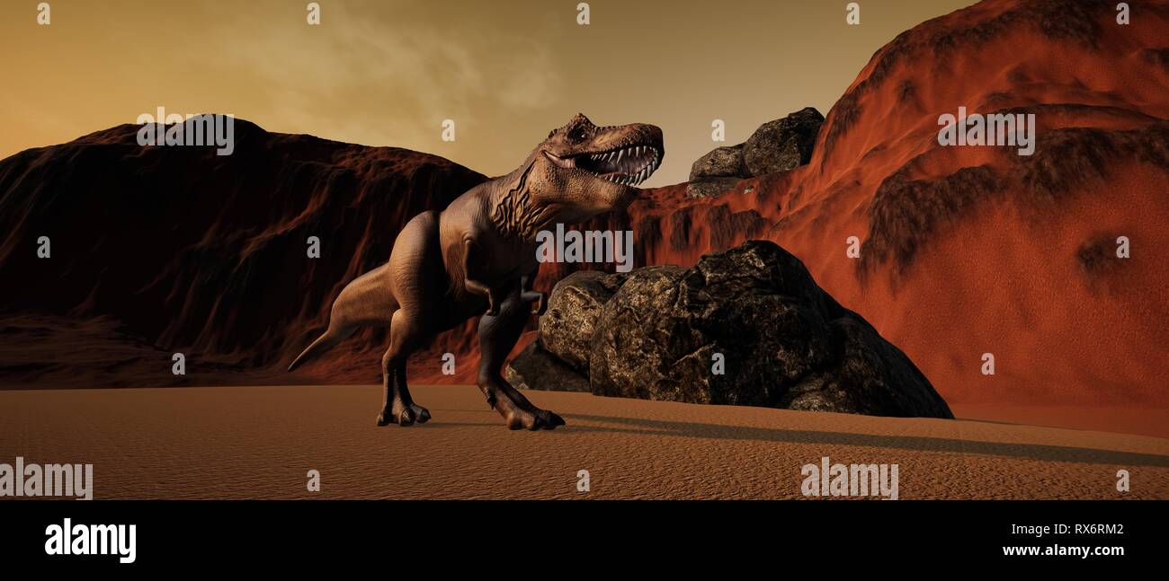 Extremely detailed and realistic high resolution 3d image of a T-Rex ...