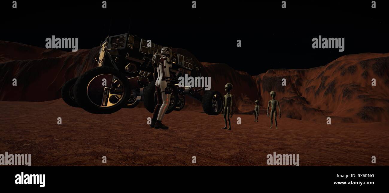 Extremely detailed and realistic high resolution 3d imageof the Martian ...