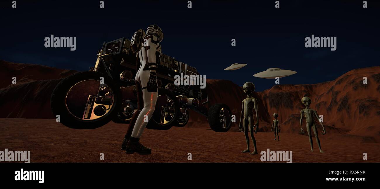 Extremely detailed and realistic high resolution 3d imageof the Martian ...