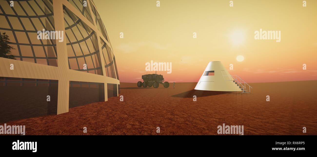 Extremely detailed and realistic high resolution 3d imageof the Martian ...