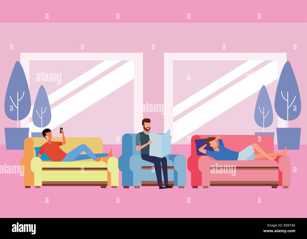 faceless people relax living room Stock Vector Image & Art - Alamy
