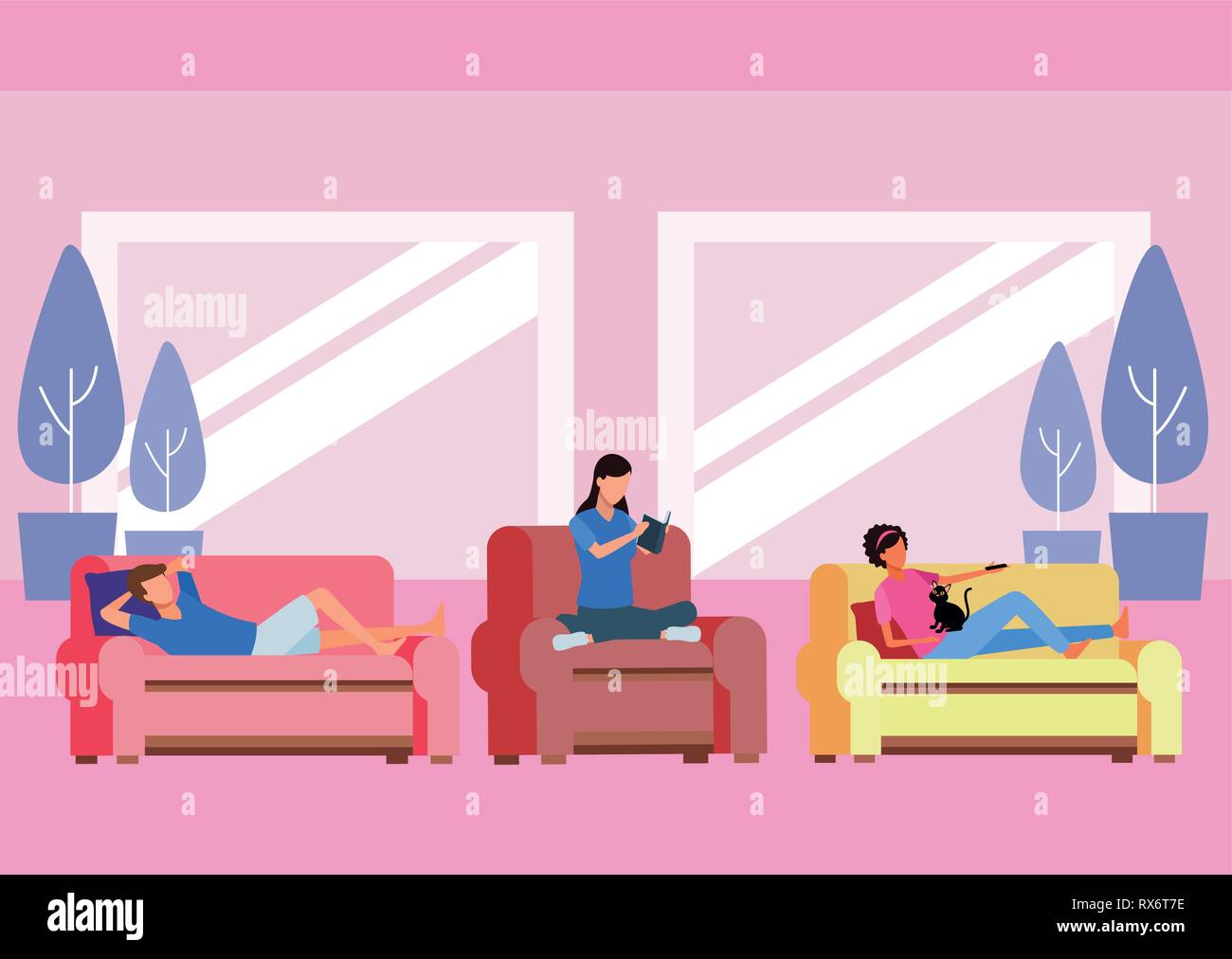 Indoor satisfaction Stock Vector Images - Alamy