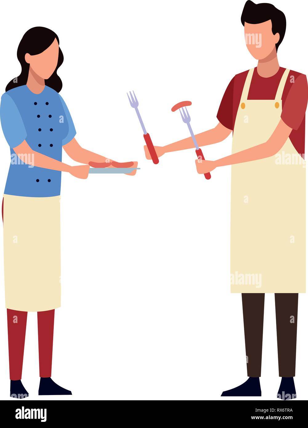 Couple chef Stock Vector Images - Alamy