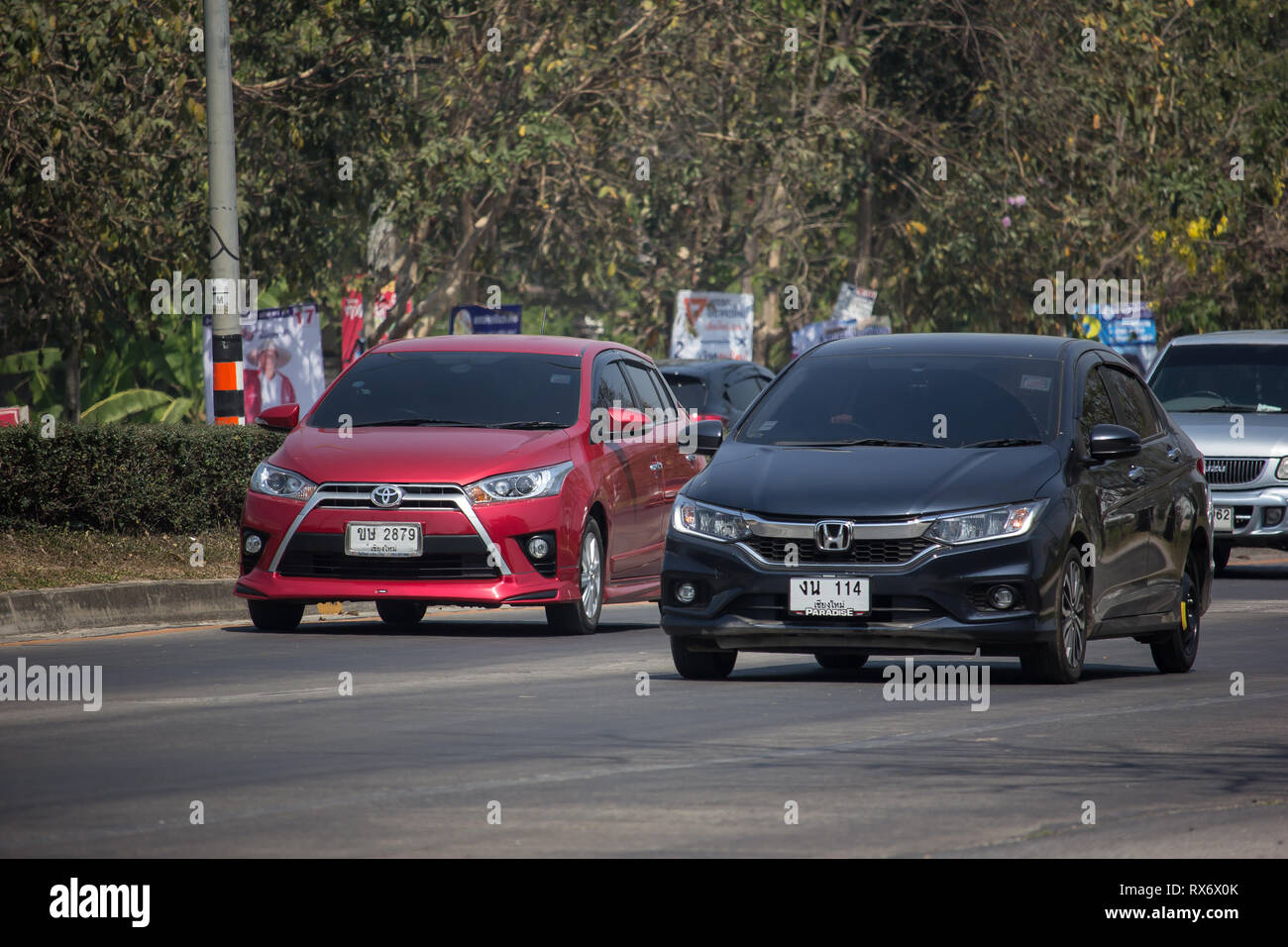Chiangmai, Thailand - February 25 2019: Private Honda City Compact car ...
