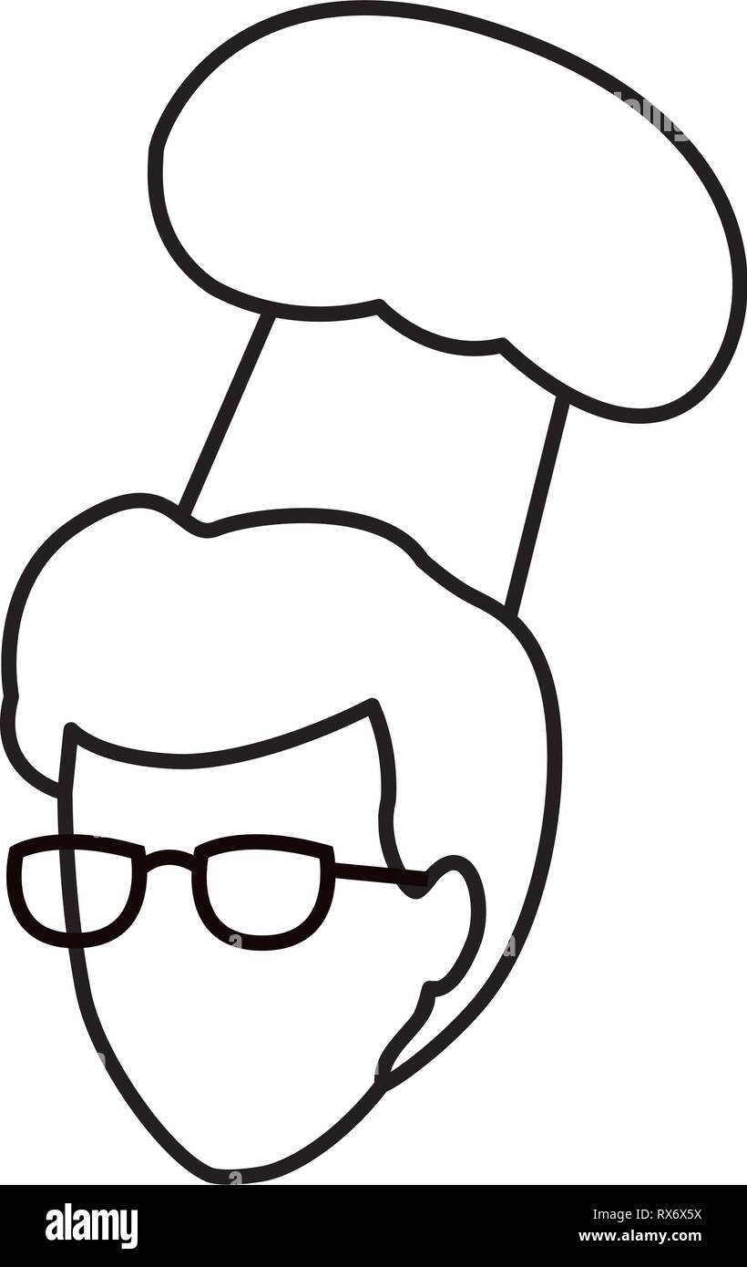 faceless chef head in black and white Stock Vector Image & Art - Alamy