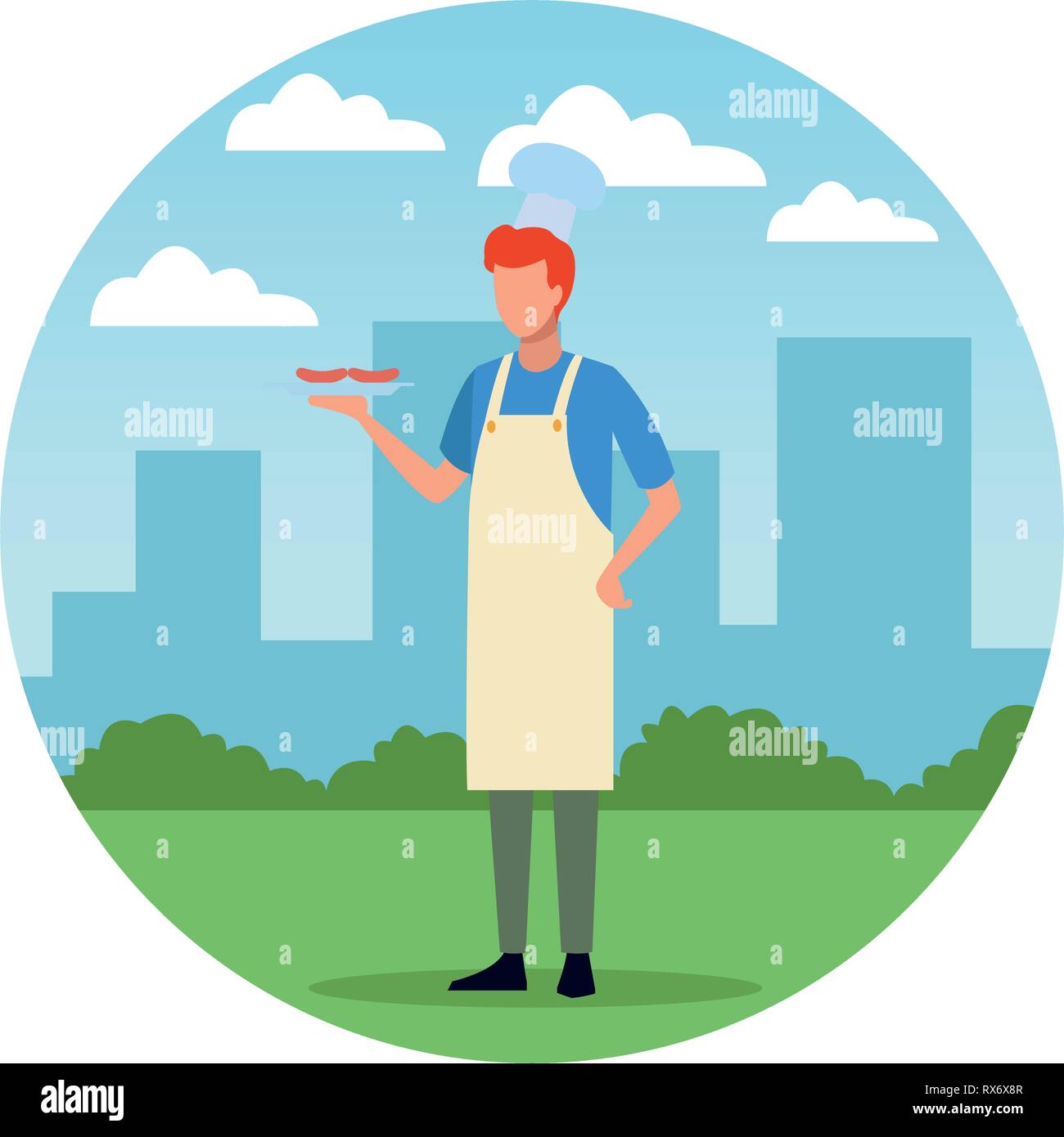 faceless chef barbecue food Stock Vector Image & Art - Alamy