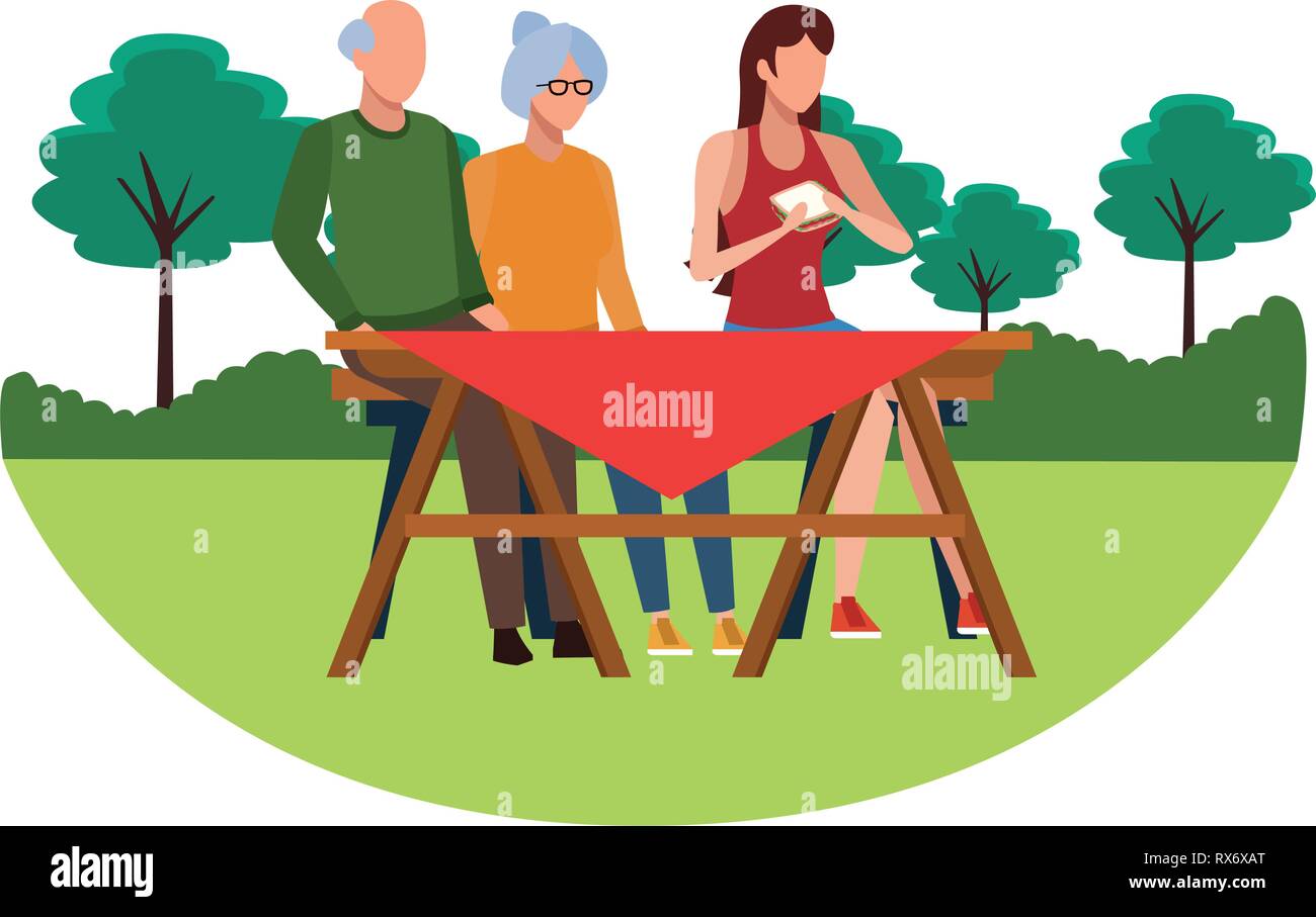 Woman eating meal outdoor Stock Vector Images - Alamy