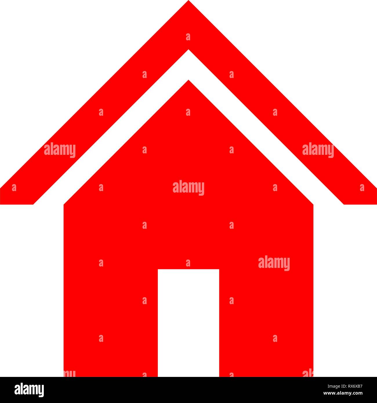 Home symbol icon - red simple, isolated - vector illustration Stock ...