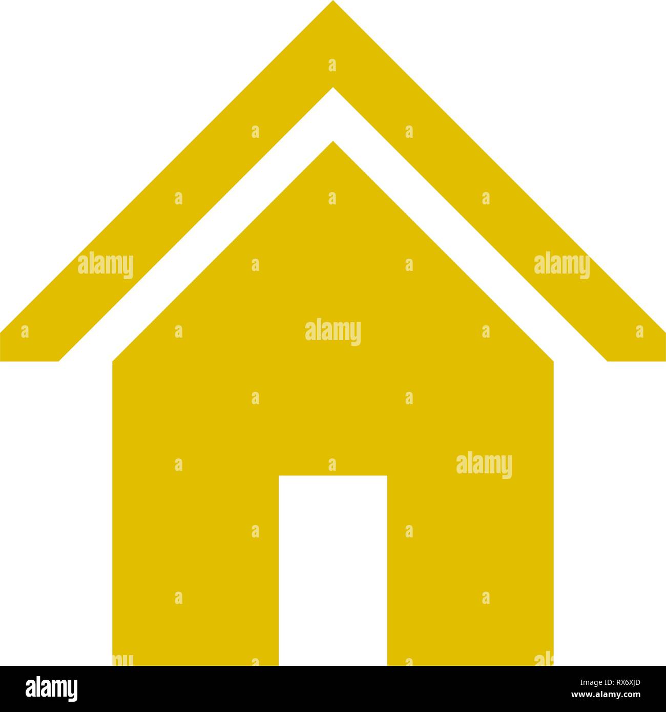 Home symbol icon - golden simple, isolated - vector illustration Stock ...